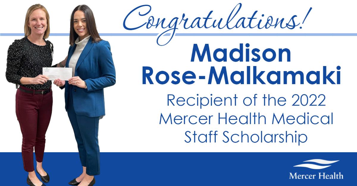 Mercer Health Medical Staff awards Medical Student Scholarship | Mercer ...