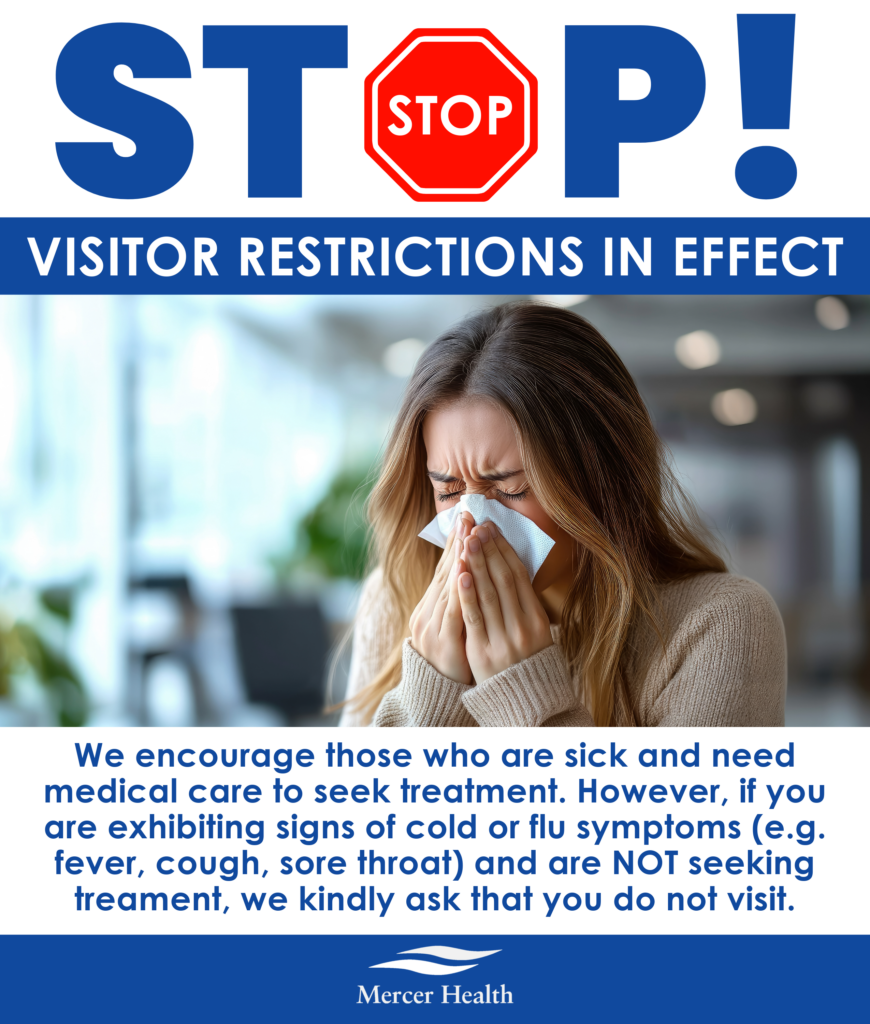 Mercer Health issues Visitor Restrictions due to Influenza | Mercer Health