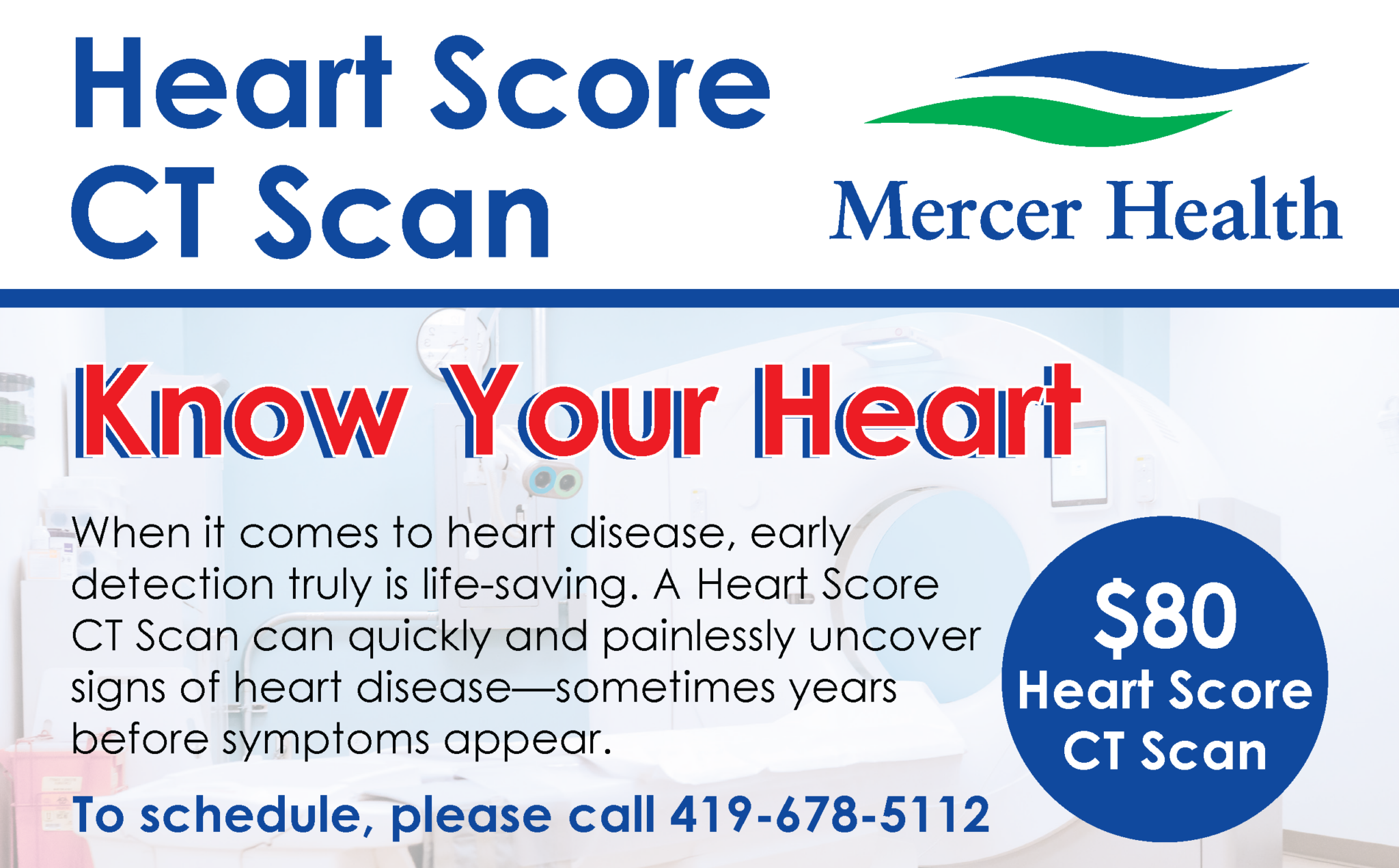 Know Your Heart - Get Your Heart Score CT Scan | Mercer Health